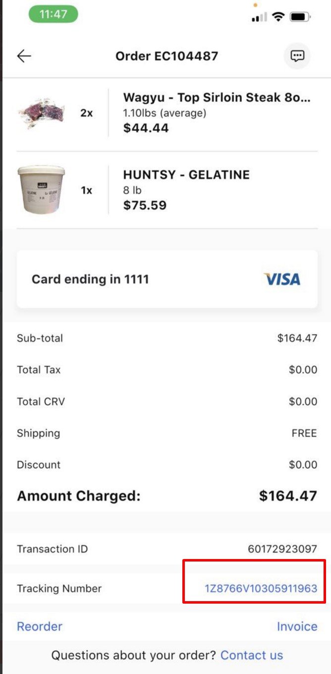 Order Status – NT Foods